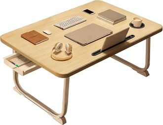 Generic Laptop Tisch F&uuml;R Bett, Laptop Tisch F&uuml;R Sofa Mit Getr&auml;Nkehalter Und Kartenfach, Schnell Zusammenklappbar for Schreibwaren Und Notizb&uuml;Cher