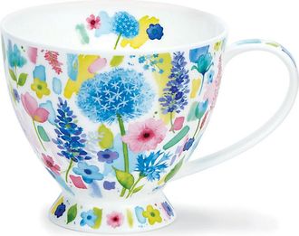 Dunoon Skye Blumenexplosion Große Tasse aus feinem Knochenporzellan, 0,42 l Blue