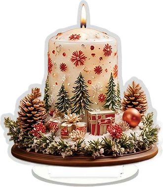 Generico Weihnachtsdekoration f&uuml;r den Schreibtisch | 2D-Weihnachtsdekoration f&uuml;r Schreibtisch, Partyzubeh&ouml;r und festliche Tischdekoration f&uuml;r B&uuml;cherregal, Fens