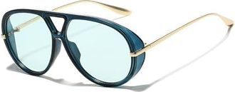 Generic Lunettes De Soleil Vacances &Agrave; Monture Large For Hommes Et Femmes Conduite En Plein Air(Blue)