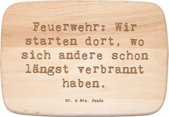 Mr. & Mrs. Panda Frühstücksbrett Spruch Feuerwehrmann Helden - Geschenk, Feuerwehrfrau, Schneidebrett Holz, Stärke, Berufsliebe, kreative Geschenke