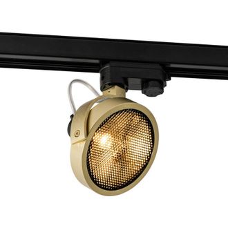 QAZQA Schienenstrahler Gold f&uuml;r 3-Phasenschiene GU10 111mm - 3-Phasen Master Honey