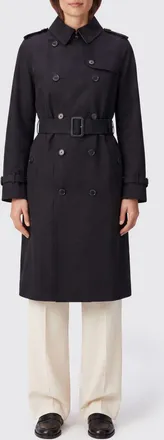Burberry Trench-coat long &agrave; double boutonnage en gabardine de coton avec ceinture