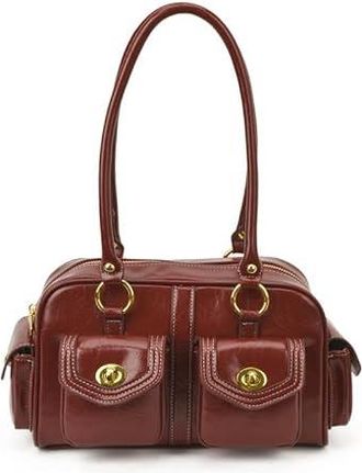 Generic Sac &agrave; bandouli&egrave;re &eacute;l&eacute;gant en cuir PU pour femme, grand sac polyvalent avec plusieurs compartiments pour travail et loisirs