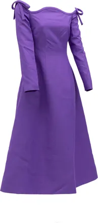 Valentino Garavani Womens Purple Off-Shoulder Dress