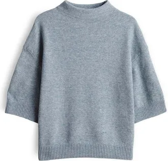 OPUS Strickpullover Pifko aus Feinstrick mit glattem Griff Verk&uuml;rzte Boxy-Silhouette mit &uuml;berschnittener Schulter und Funnel Neck