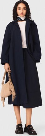 Maje Trench Mit Abnehmbarer Strasskapuze - Marineblau - Maje