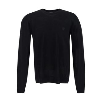 Versace Schwarzer Medusa Bestickter Pullover - - Sweatshirts & Hoodies - Herren - Schwarzk - XL