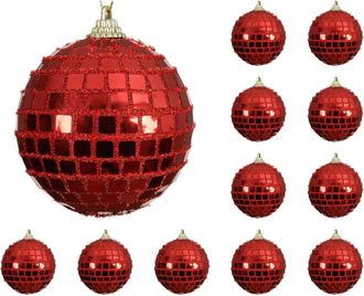 Kaemingk Weihnachtskugeln Kunststoff 8cm - 12er Set - Christbaumkugeln in Spiegelkugel Optik - bruchfest - Weihnachtsbaumkugeln für Weihnachten - Christbaumsch