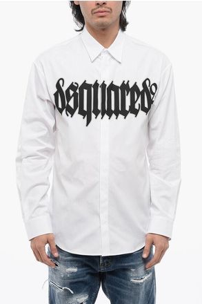 Dsquared2 Printed GOTHIC Shirt with Hidden Placket size 46