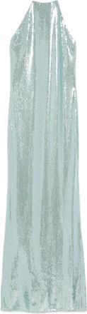 Patrizia Pepe Femme, Robes, Bleu, Taille: 38 FR Longue Robe en Tulle avec Sequins