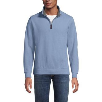 Lands End Rei&szlig;verschluss-Pullover aus Bedford-Ripp, Herren, Gr&ouml;&szlig;e:44-46 regular, Blau, Baumwolle, by Lands End