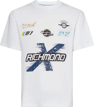 John Richmond Homme, Tops, Blanc, Taille: XS T-shirt avec logo et graphiques iconiques