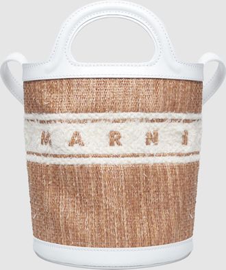 Marni Sac Seau Raphia &Eacute;cru