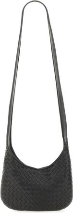 Bottega Veneta Unisex Leather Shoulder Bag Veneto Black