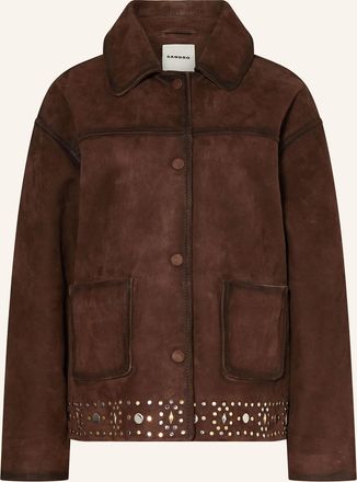 Sandro Sandro Lederjacke Mit Nieten braun