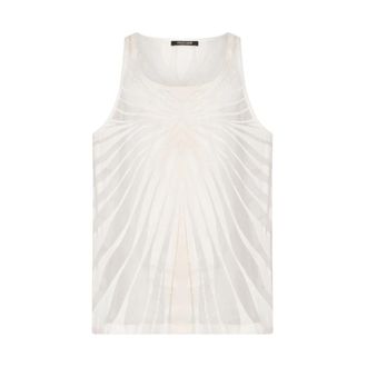 Roberto Cavalli Top mit Ray Devor&eacute;-Print - - Tops - Herren - Wei&szlig; - L