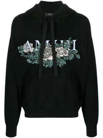 Amiri hoodie à logo en intarsia - Noir