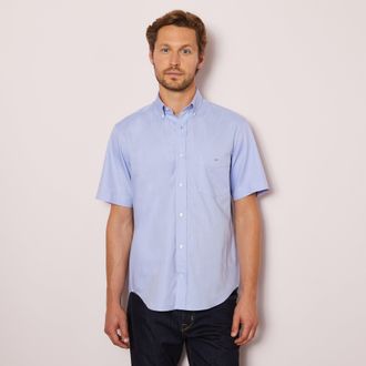 Eden Park Chemisette Bleue Unie En Coton Old Ref Pp