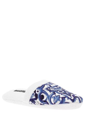 Dolce & Gabbana Unisex Slippers White Cotton Flat Shoes