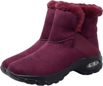 Valiclud Bottes de Neige Chaudes pour Femme Bottines -Mollet Doublure en Peluche Semelles Antid&eacute;rapantes Couleur Rouge Taille 38 Chaussures DHiver Confortables