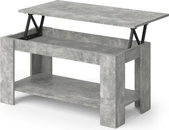Vicco Table basse Lorenz, B&eacute;ton, 100 x 50 cm avec fonction d&eacute;l&eacute;vation