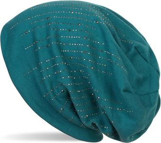 styleBREAKER M&uuml;tze Beanie mit Strass Streifen