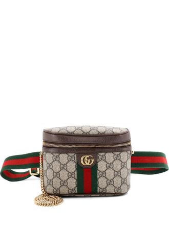Gucci petit sac banane Ophidia Chain en toile GG - Marron