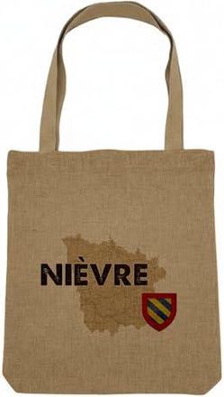 Fabulous Sac Shopping Tote Bag Aspect Lin - Ni&egrave;vre 58 D&eacute;partement Nevers Carte Ancienne Rare - Sac de Courses Toile Epaisse 360g Beige Naturel Cabas Port&eacute; Epau