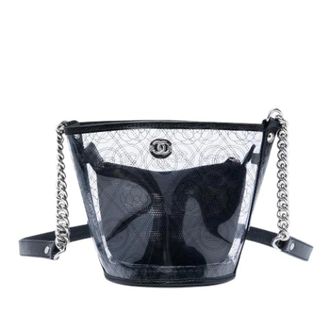 Chanel Sac seau Pre-owned en PVC - Femme - Pre-owned - Noir - Taille: ONE Size