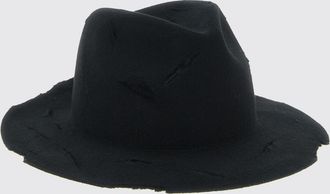 Yohji Yamamoto Hut mit breiter Krempe aus Wollfilz mit Used-Effekt