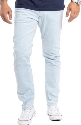 Rock Creek Herren Jeans Regular Fit Stretch Jeans M&auml;nnerhose Herrenjeans Denim Hosen Herrenhose Straight Cut Stonewashed RC-3106 Blau W40 L34
