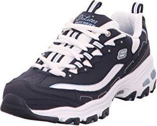 Skechers Femme Dlites Biggest Fan Flat-sheets, Navy Trubuck White Mesh Carolina Blue Trim, 38 EU