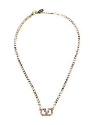 Valentino Garavani collier &agrave; pendentif VLogo - Or