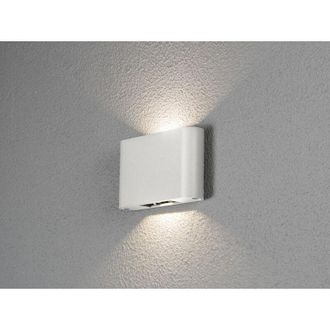 Konstsmide led Außenleuchte chieri Weiß Up and Down Wandlampe Außenbereich B.18cm, H.11cm
