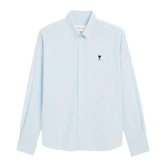 Ami Gestreiftes Baumwollhemd mit Ami de Coeur - - Shirts - Herren - Blau - XL