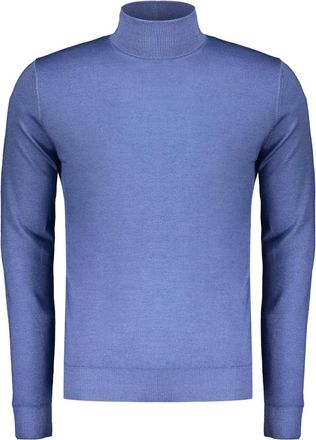 Moorer Homme, Pulls, Bleu, Taille: L Pull à Col Montant