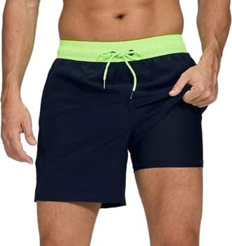 Generic HUIWDP Short de bain d&eacute;t&eacute; tendance en polyester pour homme S&eacute;chage rapide Taille &eacute;lastique Pantalon de plage Traje De Ba&ntilde;o, A37, 4XL