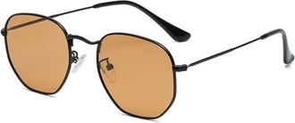 Generic Lunettes De Soleil Polaris&eacute;es &Agrave; Monture M&eacute;tallique Irr&eacute;guli&egrave;re For Hommes Et Femmes, Lunettes De Soleil De F&ecirc;te De Vacances &Agrave; La(Brass)