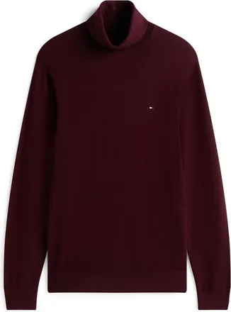 Tommy Hilfiger Leichter Rollkragenpullover mit Kaschmiranteil und kleiner Flag-Stickerei in