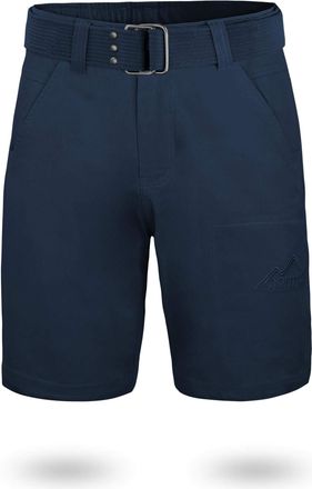 Normani Chino Shorts Sommer Bermuda mit G&uuml;rtel f&uuml;r Herren aus 100% Bio-Baumwolle - Regular Fit Farbe Navy Gr&ouml;&szlig;e L