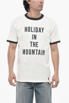 Mountain Research Cotton Crewneck T-Shirt with Front Velour Detail size L/XL