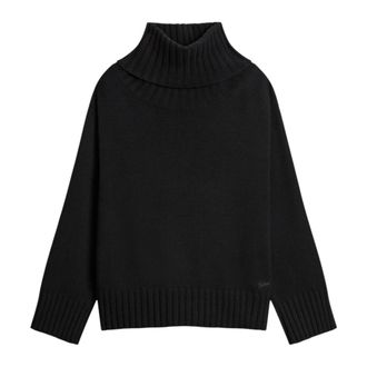 Woolrich 5GG Kuscheliger Wollrollkragenpullover - - Knitwear - Damen - Schwarzk - XS