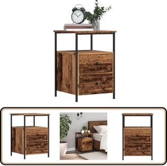 vidaXL Nachttisch Altholz-Optik 34x35,5x50 cm Holzwerkstoff - Vidaxl