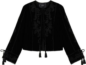 Twin-Set Bestickter Sakko aus Samt - Schwarz