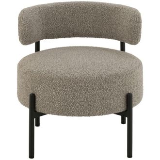 Hellin Hellin - Fauteuil lounge en m&eacute;tal noir et bouclette - gerda