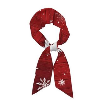 Generic Foulard blanc neige arbre pour femme - Foulard pour sac &agrave; main - Bois de No&euml;l - Satin et soie - Pour le sport, le yoga