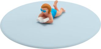 Lurch 210848 Mein Deckel Beach Girls Berta Buch, Glasabdeckung aus BPA-freiem Premium-Platin-Silikon, Ø 10,5cm, Hellblau