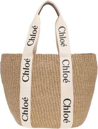 Chlo&eacute; Femme, Sacs, Beige, Taille: ONE Size Woody Large Basket Bag