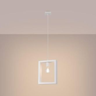 Sollux Lighting Lampe Pendante Aries - Lampe Pendante Styl&eacute;e - Longue Dur&eacute;e de Vie - Design Attrayant - E27, 1x max 15W LED, ~230V, 50Hz - Blanc